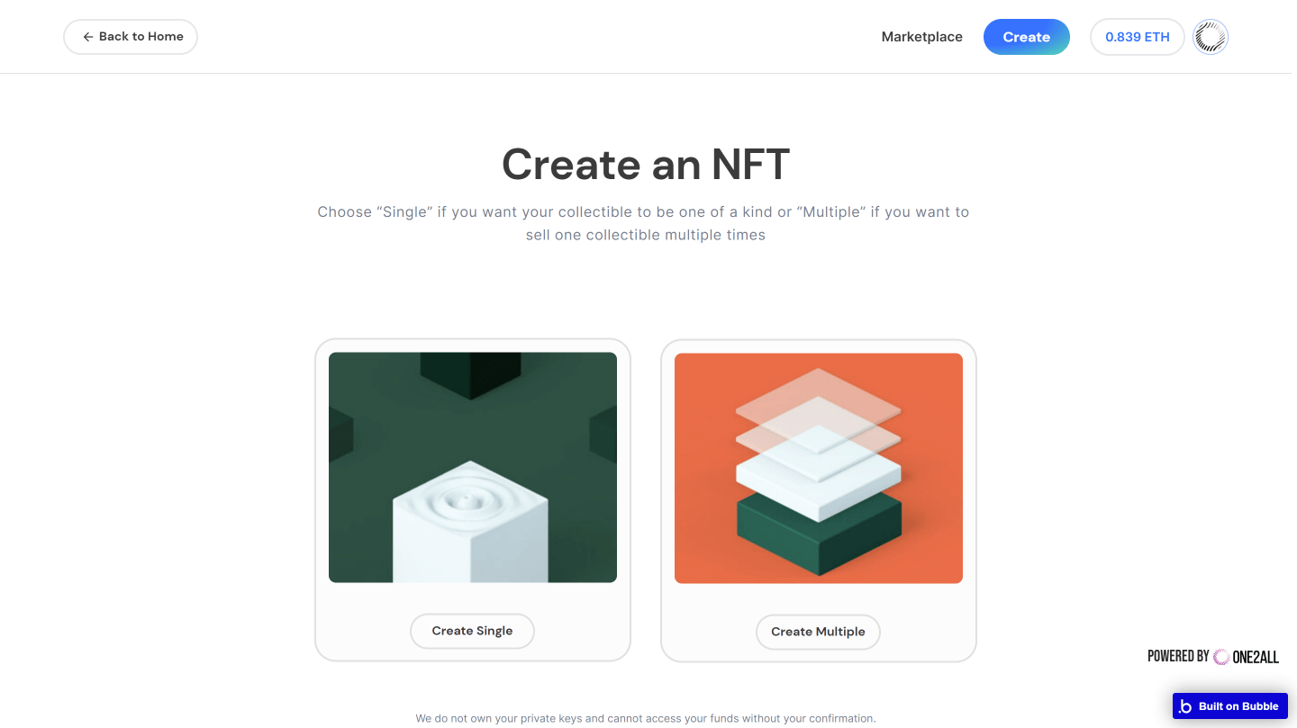 How to build an NFT marketplace with no-code