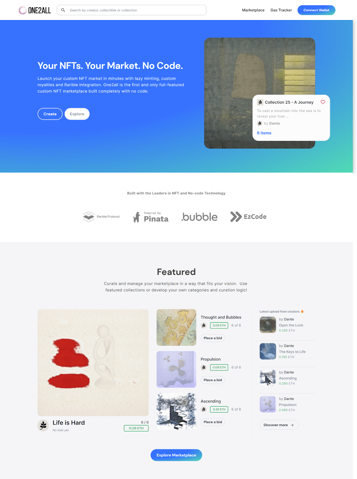 How to build an NFT marketplace with no-code
